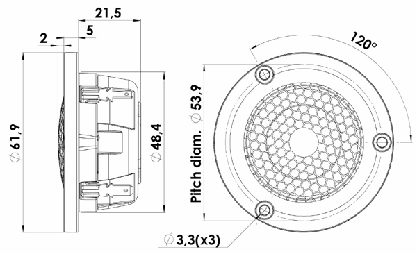 ScanSpeak Illuminator D3004/6020-00 Tweeter Textile Dome